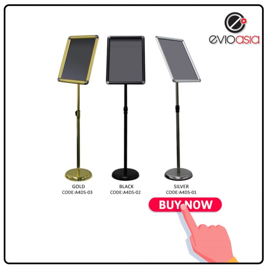 A4 Display Stand Adjustable Height Round Corner Easy Snap Frame Poster