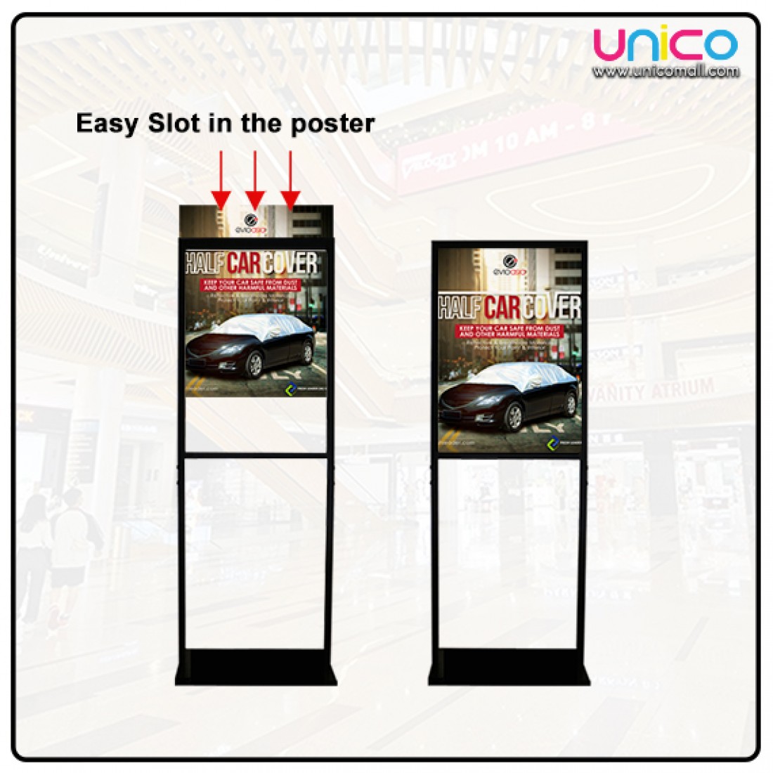 Metal Poster Display Double Stand 60x80cm - Unicomall