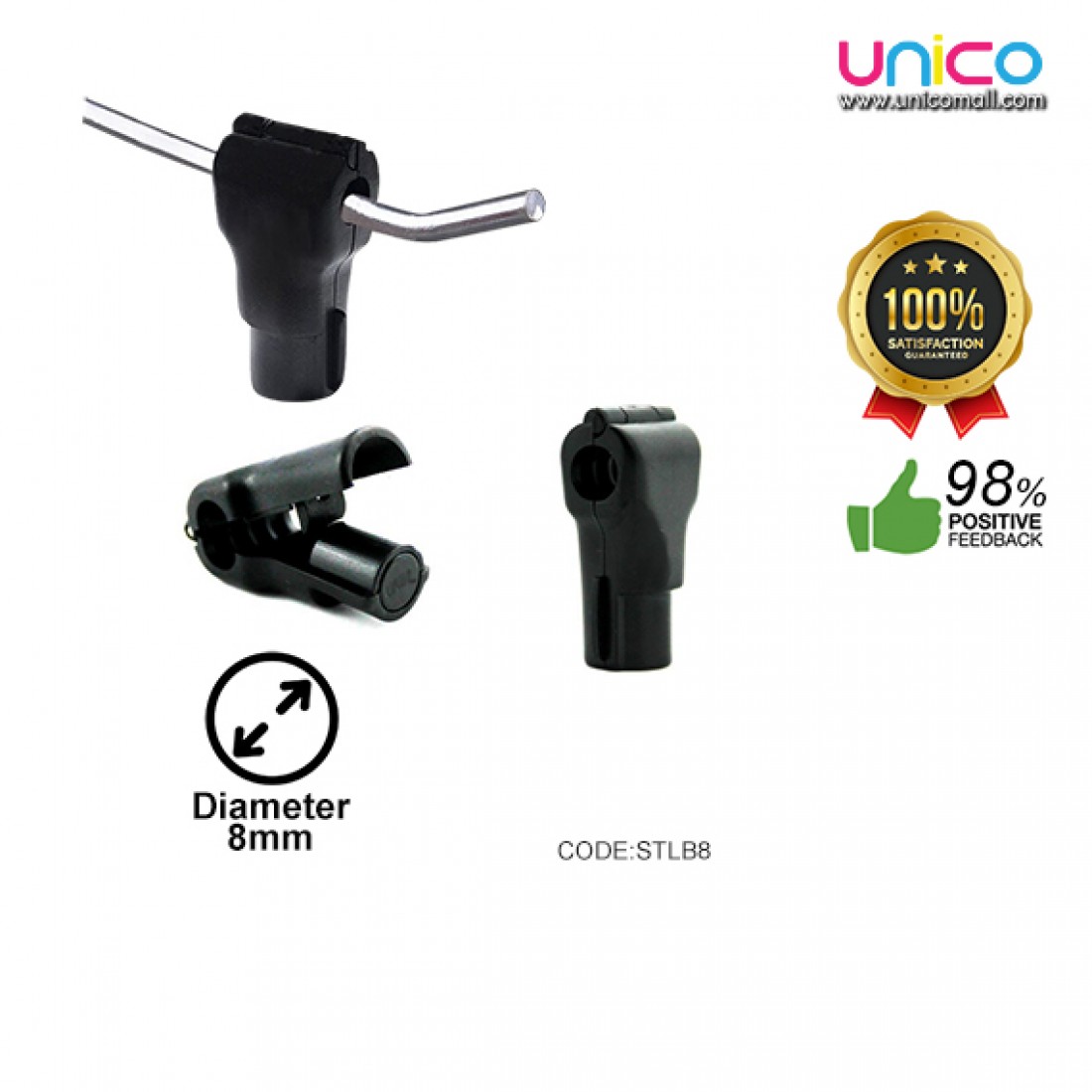 Anti-Theft 8mm Stop Lock – Secure Retail Display Hook Lock