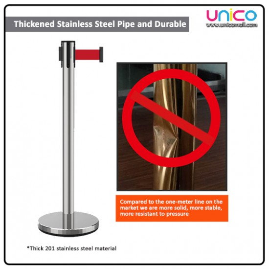 Premium Silver and Black Queue Pole Stand | Stylish Crowd Control ...