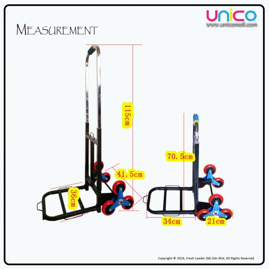 3 Wheel Stair Climber Trolley (100kg Capacity) | Unicomall