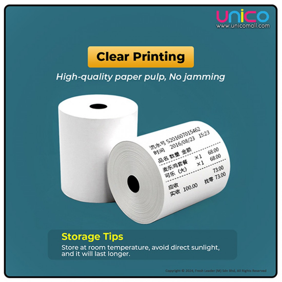 Coreless Thermal Receipt Paper 57x30mm - High Quality, Smudge-Free ...