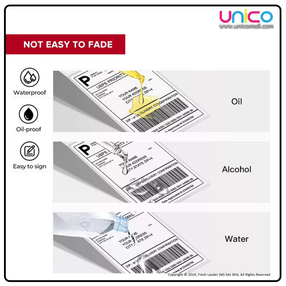 Unicomall's 100mm x 38mm Thermal Label Paper Roll - Precise Printing ...