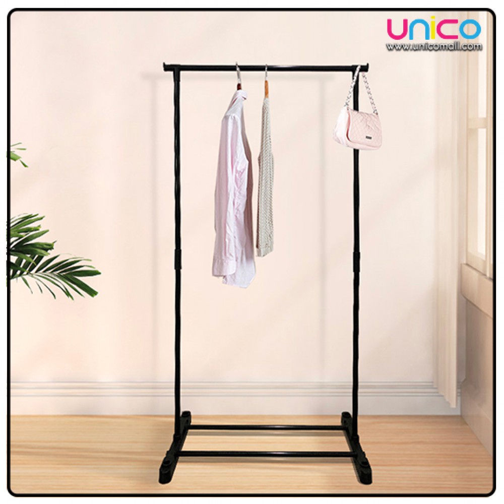 Single Layer Coat Rack- Black (130*65*40cm)