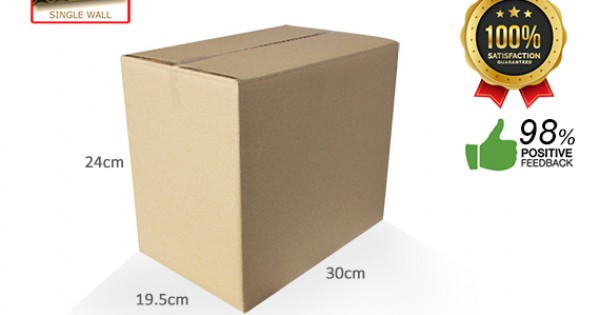Cardboard Shipping Box (30 x 19.5 x 26cm) - Unicomall.com