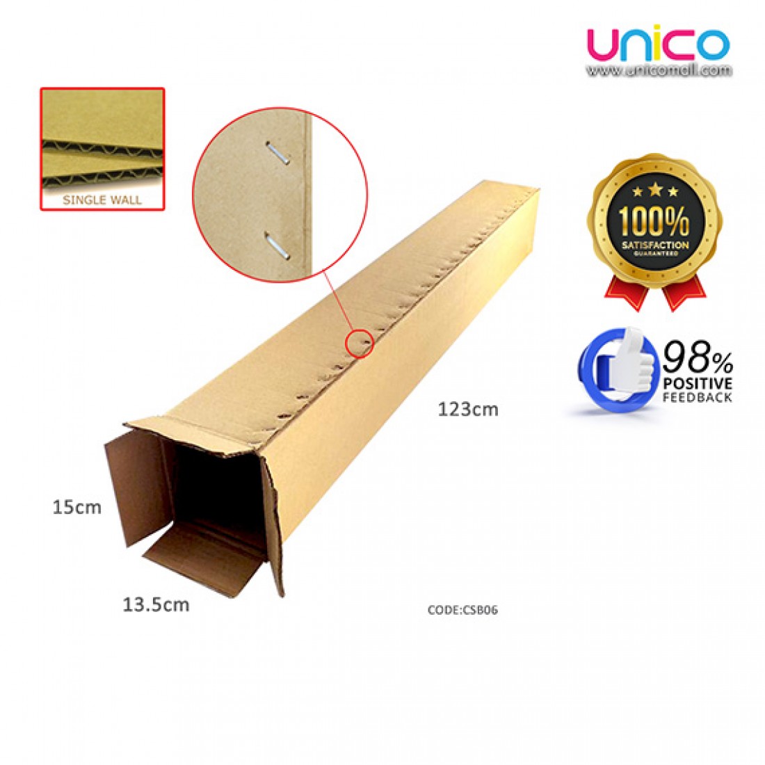 Durable Cardboard Shipping Box 123x15x13.5cm - Safe Delivery Packaging ...